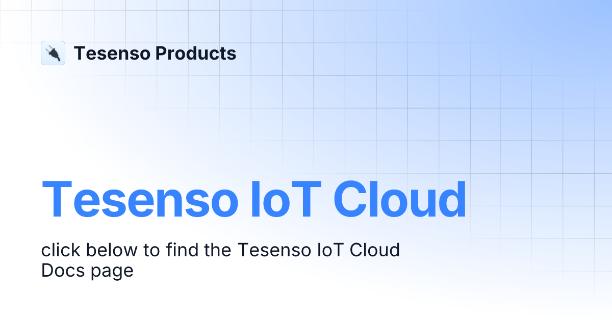 Tesenso IoT Cloud | Tesenso Products